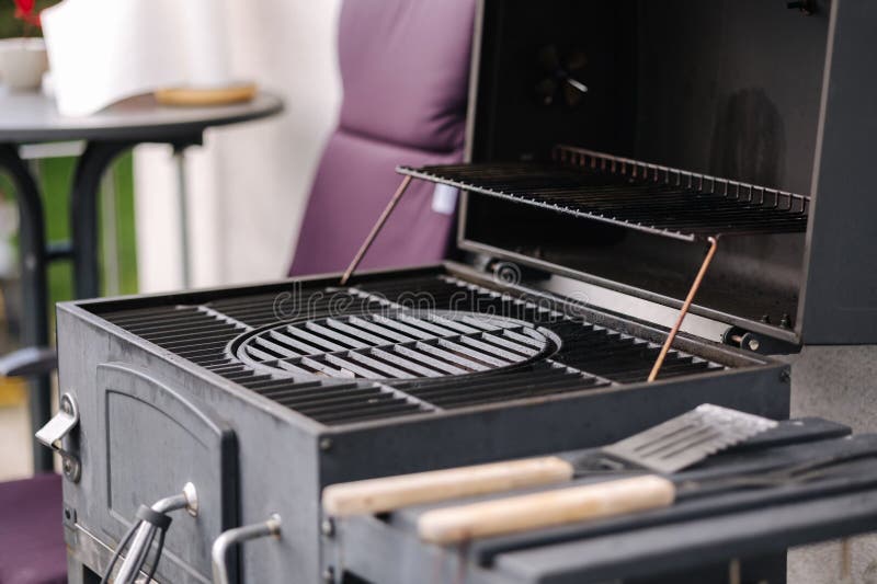 Photo of Empty BBQ Grill Outdoor on Terrace Stock Photo - Image of ...