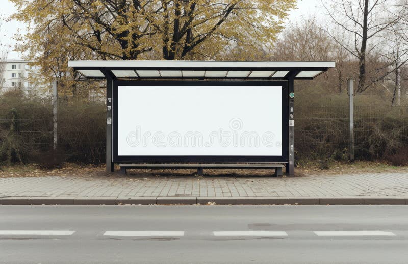 Photo of an Empty Billboard at a Bus Stop, Branding Marketing Photo ...