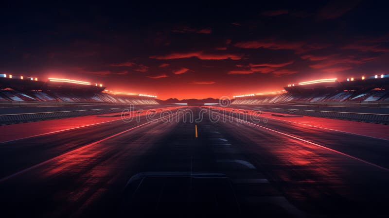 Photo of an Empty Race Track Illuminated by the Night Sky Stock ...
