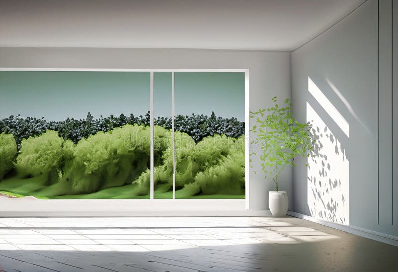 Photo Empty Room with Windows , 3D Random Stock Illustration ...