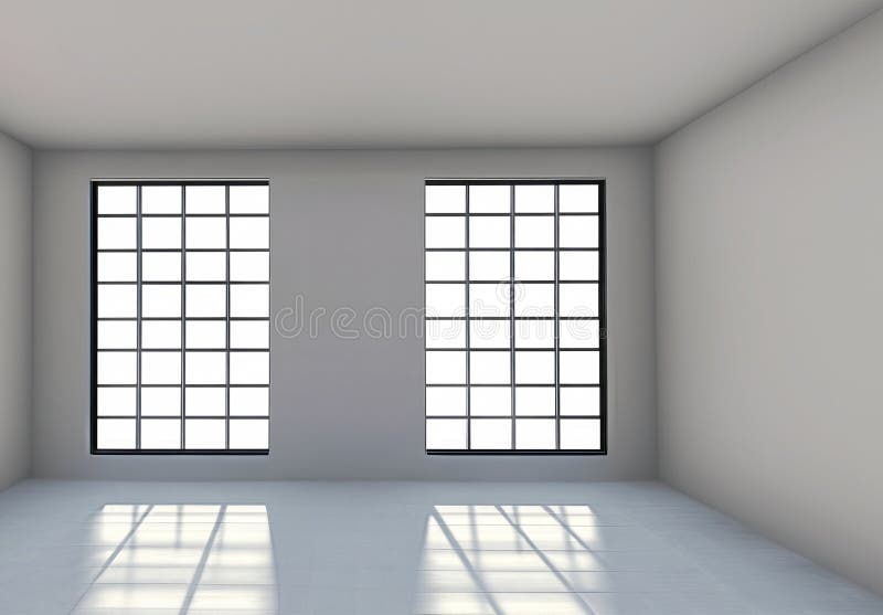 Photo Empty Room with Windows , 3D Random Stock Illustration ...