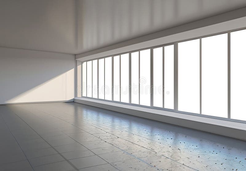 Photo Empty Room with Windows , 3D Random Stock Illustration ...