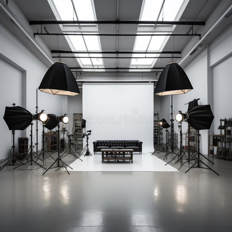 Photo Empty Studio with Photography Lighting. Generative AI Stock ...