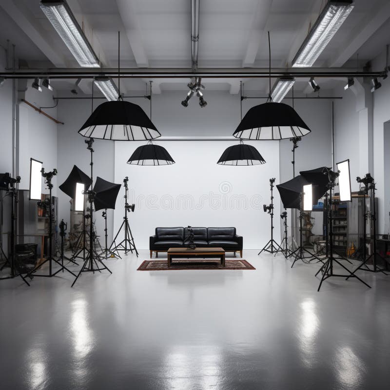 Photo Empty Studio with Photography Lighting. Generative AI Stock ...