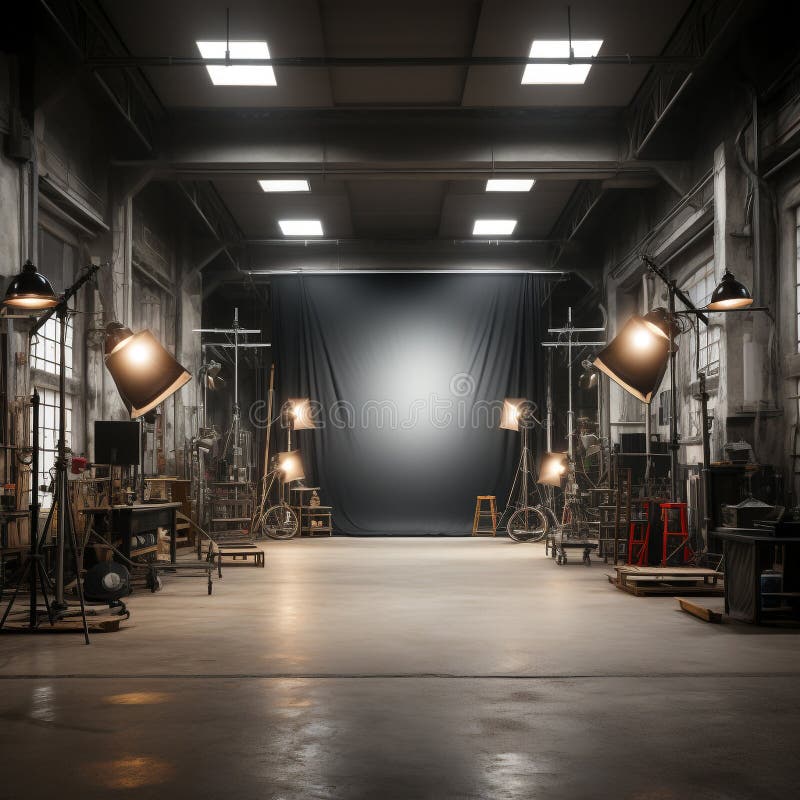 Photo Empty Studio with Photography Lighting. Generative AI Stock ...