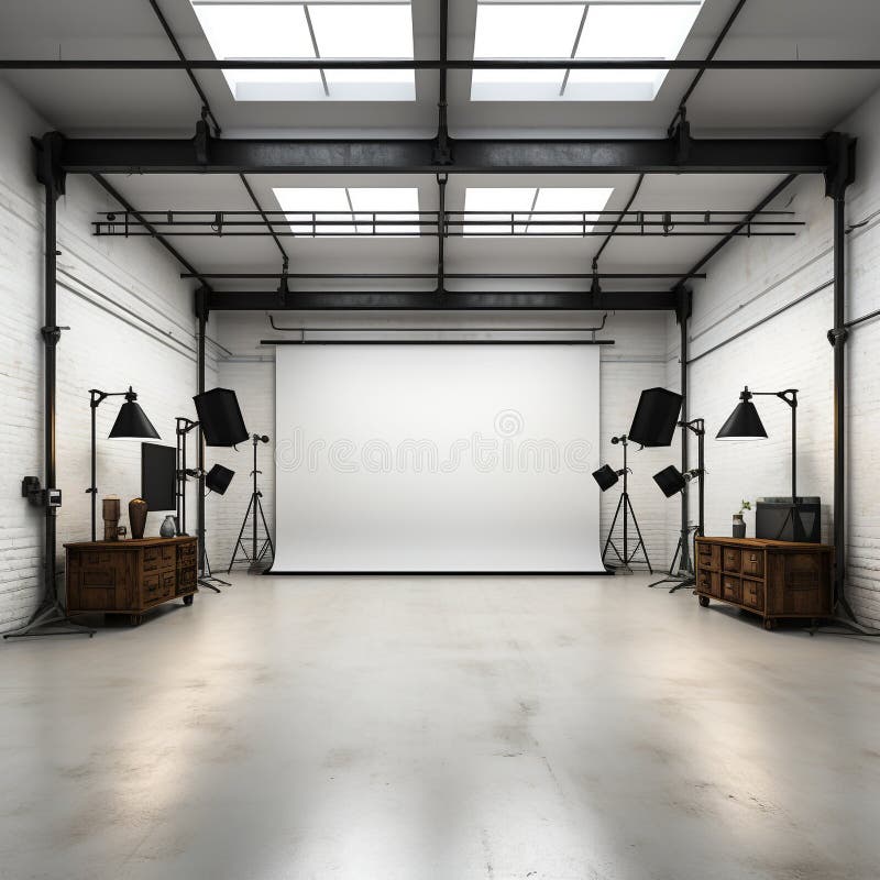 Photo Empty Studio with Photography Lighting. Generative AI Stock ...