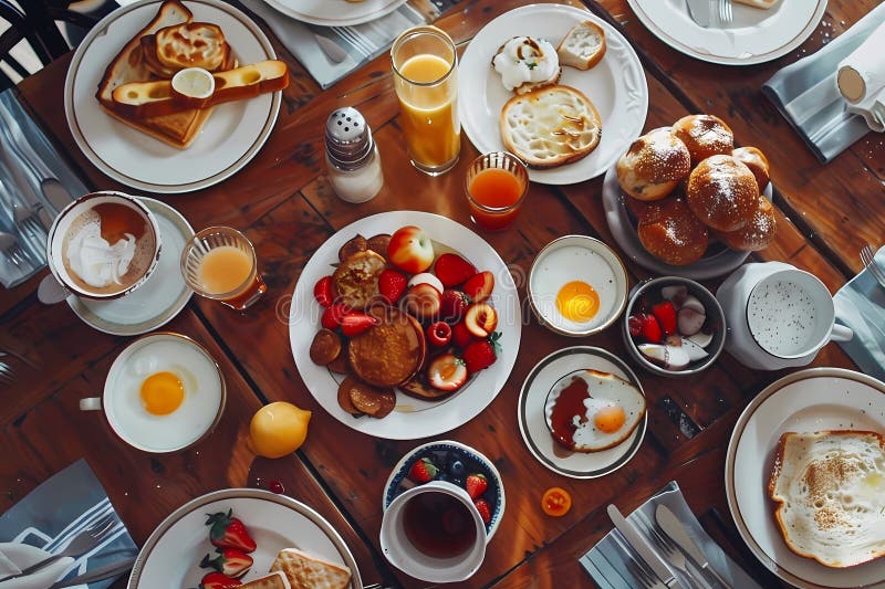 A Photo of an Entire Table Full with Different Dishes and Plates ...