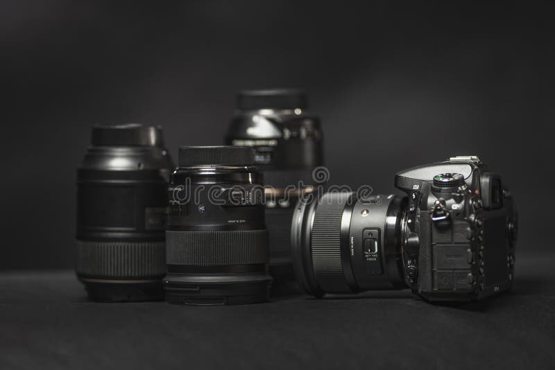 Photo Equipment Digital Cameras and Lenses Stock Photo - Image of ...