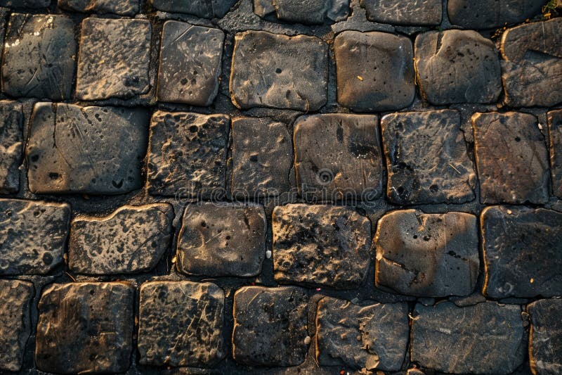 Photo of European Cobble Stone Paving Surface. Background Texture for ...
