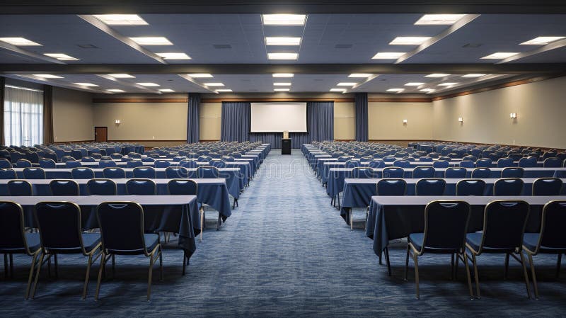 A Photo of an Event Venue Conference Hall with Classroom Setup Stock ...