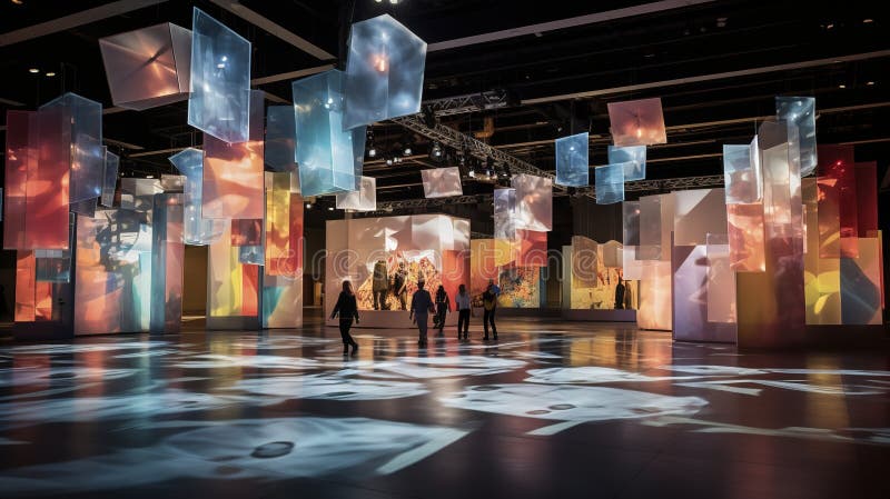 A Photo of an Event Venue with Modern Art Installations Stock Photo ...