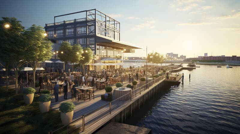 A Photo of an Event Venue with Waterfront Location Stock Image - Image ...