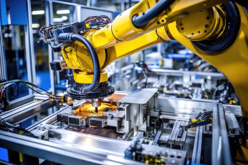 Photo of a Factory Robot Arms Assembling Camera Parts Stock Photo ...