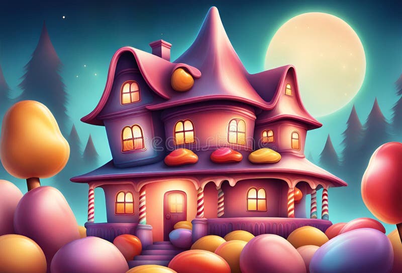 Photo Fantastic Magic House Illustration Generative AI Stock ...