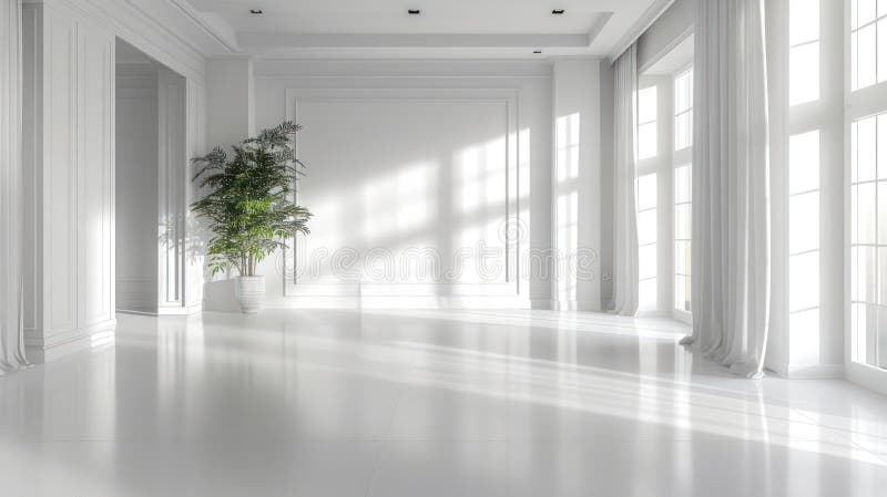 Clean White Room Interior Background for Minimalist Design and Product ...