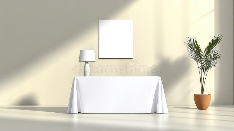 Clean White Linen Tablecloth for Elegant Furniture Setting Stock ...
