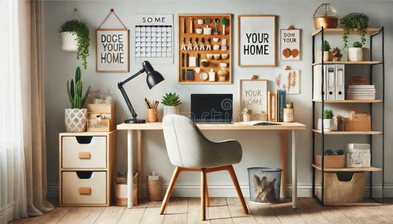 Cozy Student Workspace with Books and Laptop, AI-Generated Organized ...