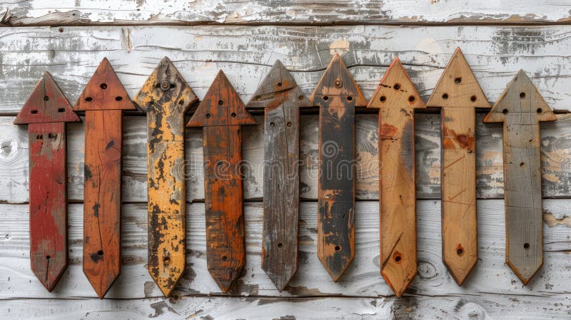 Rustic Wooden Arrow Signs - Set of Directional Pointers for Wayfinding ...