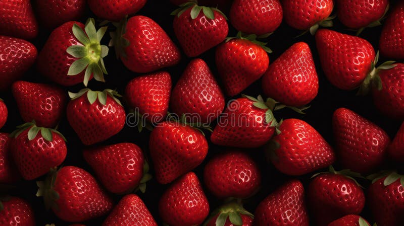 Luscious Red Strawberries on Seamless Background Stock Illustration ...