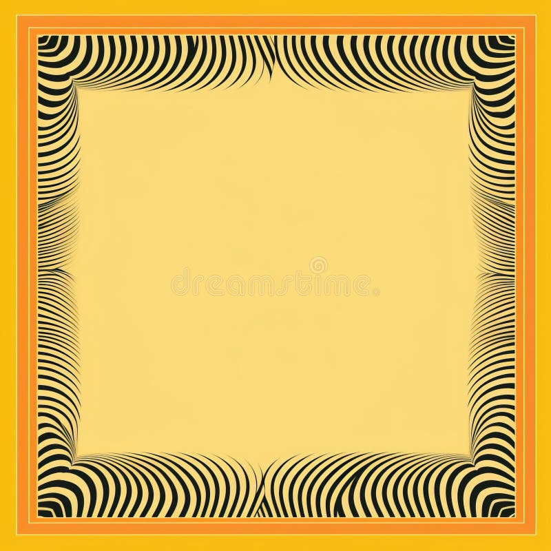 Op Art Zebra Pattern Yellow Square Frame by Lizzo Stock Illustration ...
