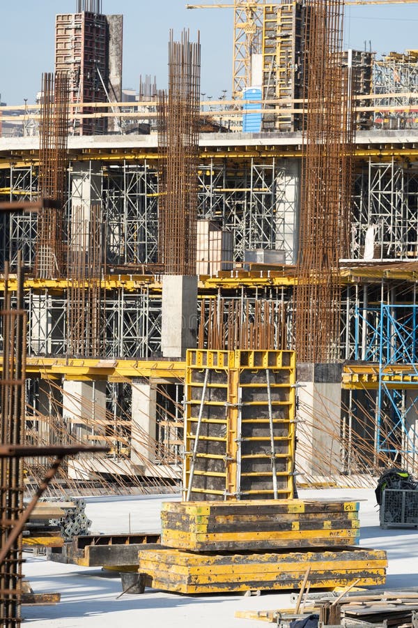 Photo of Fill the Formwork with Column and Bar Construction Stock Image ...