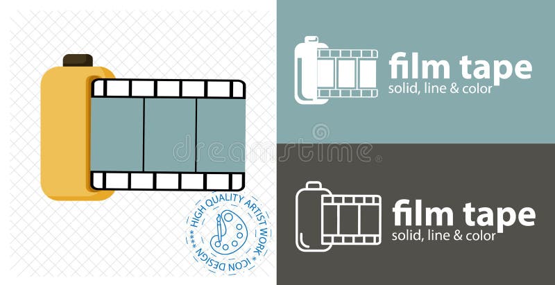 Photo Film Illustration. Flat Line Icon Stock Illustration ...