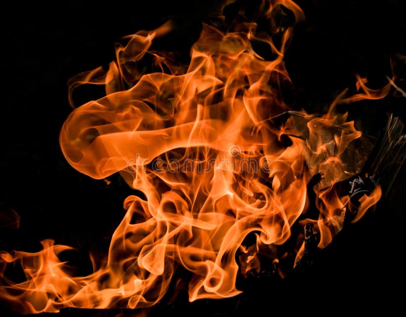 Photo of Fire Flames on a Dark Background Stock Image - Image of ...