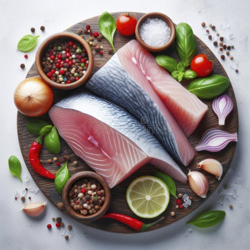 Photo of Fish Meat on Solid White Background. Ai Generative Stock ...