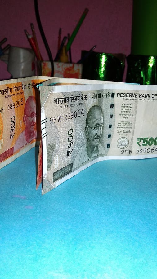 Photo of Five Hundred Rupees and Two Hundred Rupes Indian Currency ...