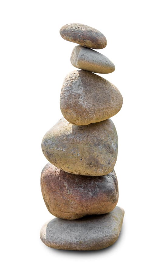 Photo of Five Stones Balanced on Top of Eachother on White Background ...