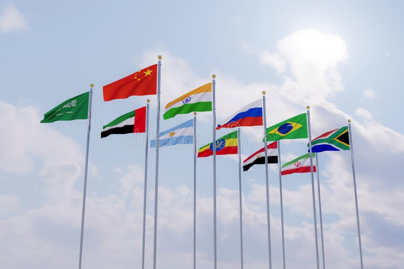 Photo Flags Brics Membership Concept of the Brics Summit or Meeting ...