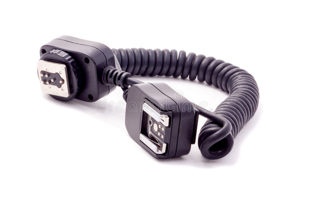 Photo flash extend cable stock image. Image of background - 31617179