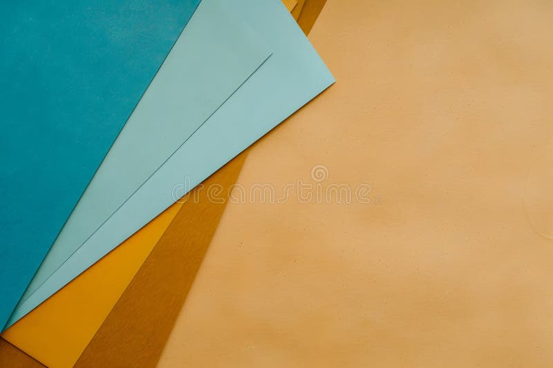 Flat Lay of Colored Paper Textures in Mustard, Teal, and Brown - AI ...