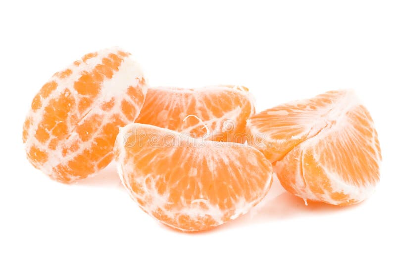 Photo of Four Fresh Pieces Tangerine Stock Image - Image of background ...
