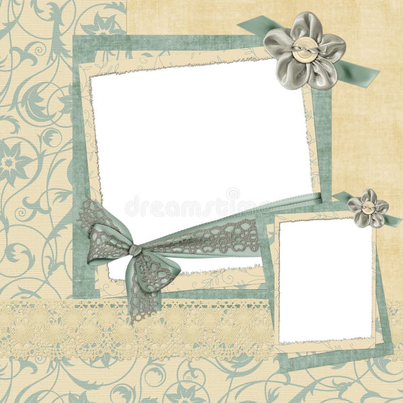Scrapbook Page Floral Border Frames Stock Illustration - Illustration ...