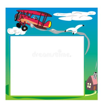 Photo frame with airplane stock vector. Illustration of airplane - 5194985
