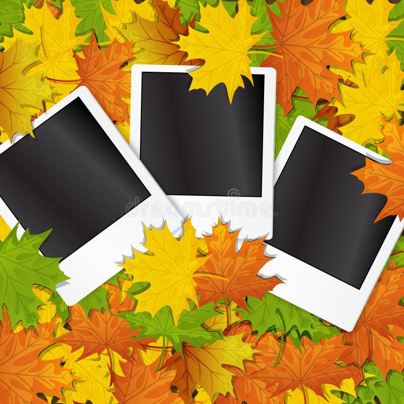 Photo Frame with Autumn Leave Stock Vector - Illustration of paper ...