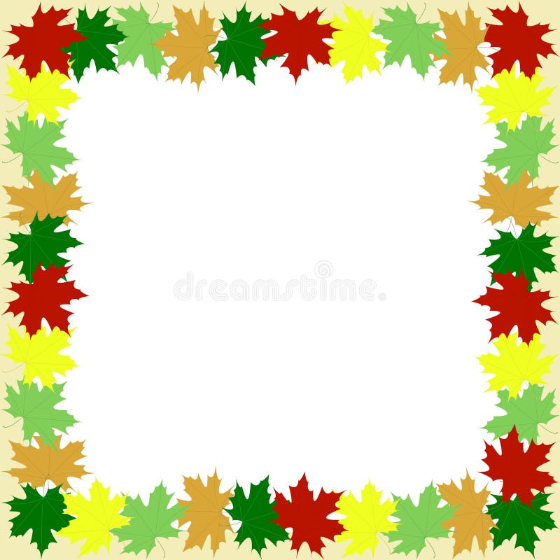 Photo Frame with Autumn Maple Leaves Stock Vector - Illustration of ...