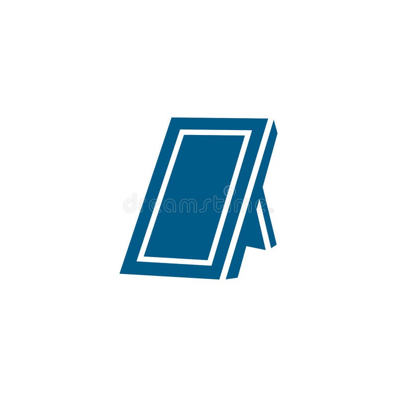 Photo Frame Blue Icon on White Background. Blue Flat Style Vector ...