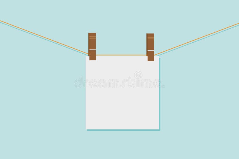 Photo Frame with Clothespin Isolated. Vector Illustration. Realistic ...