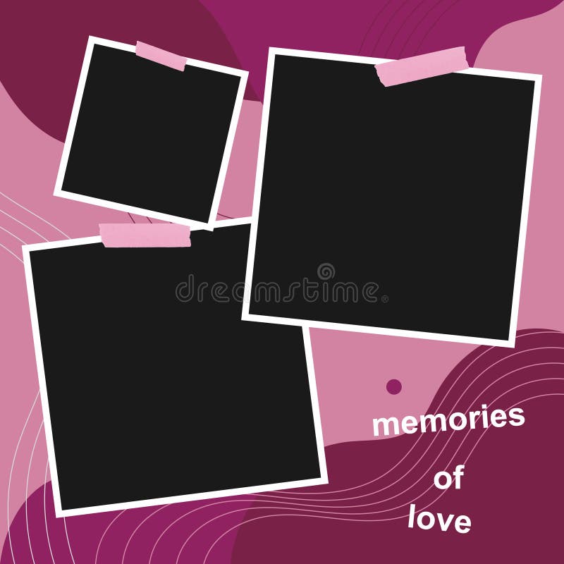 Photo Frame Collage Art Template Design-memories of Love Stock Vector ...