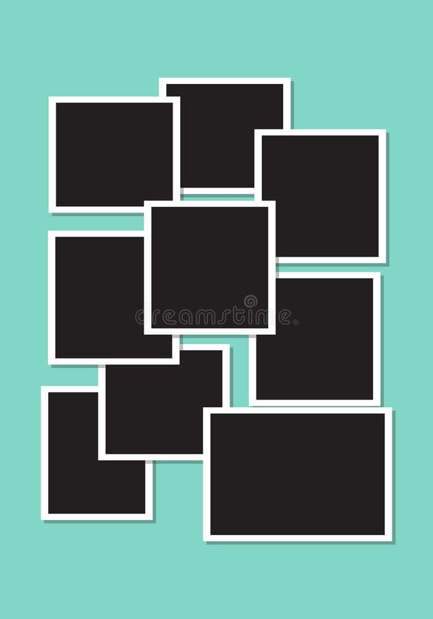 Photo Frame Collage Composition Flat Design Stock Vector - Illustration ...