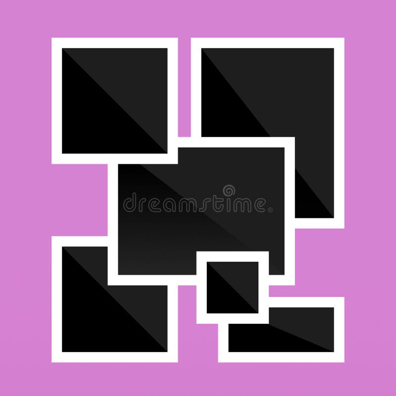 Photo Frame Collage Composition Template Background Stock Illustration ...