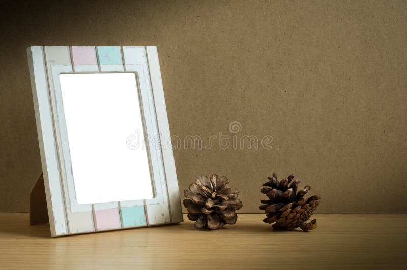 Photo Frame with Cone Pine. Stock Photo - Image of flora, home: 81737502