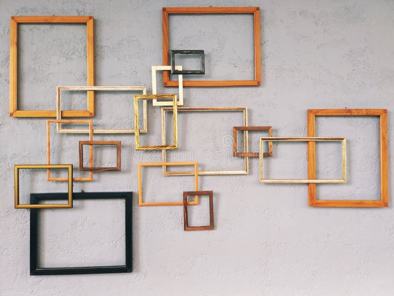 Photo Frame Decorations on Wall Stock Image - Image of design, empty ...
