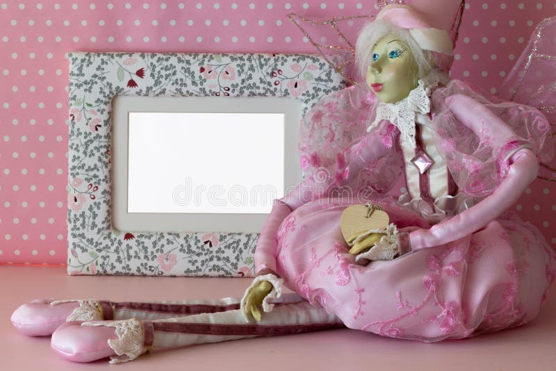 Photo Frame with Fairy in Pink Stock Photo - Image of classic, peas ...