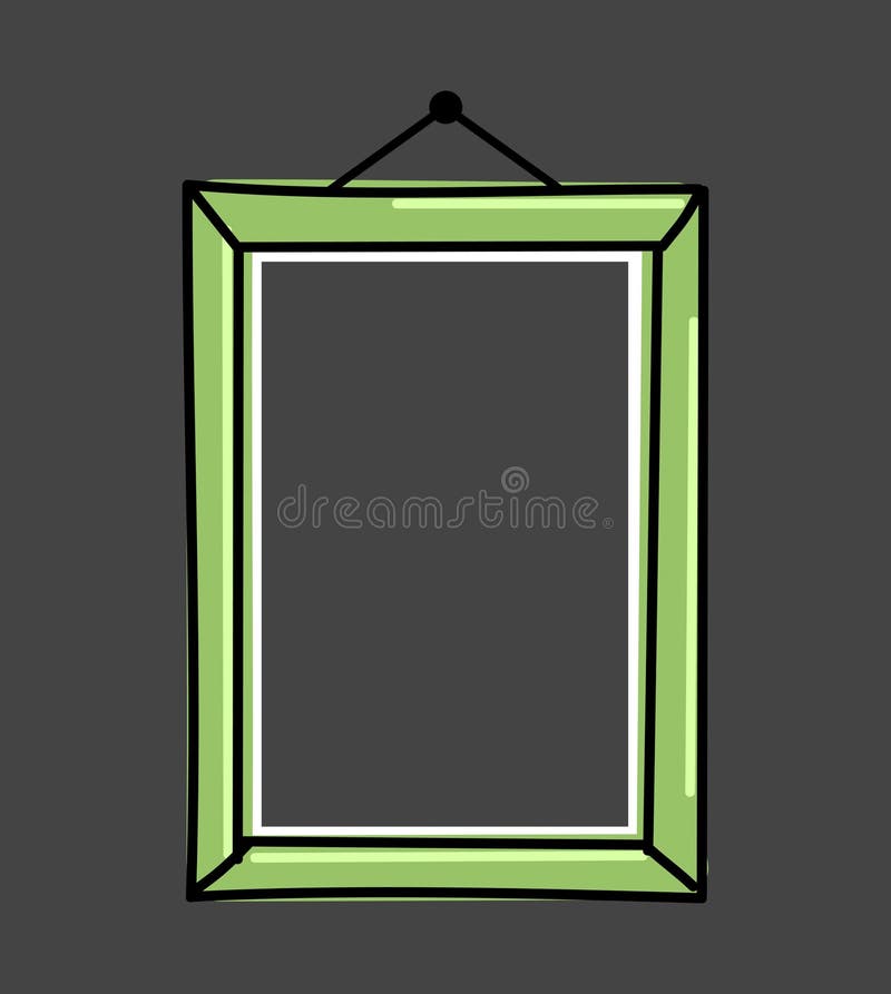 Photo Frame Hanging, Wood Frame Doodle, Framework Hand Drawn Stock ...