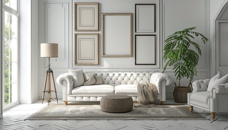 Photo Frame Interior Design Background. Stock Illustration ...