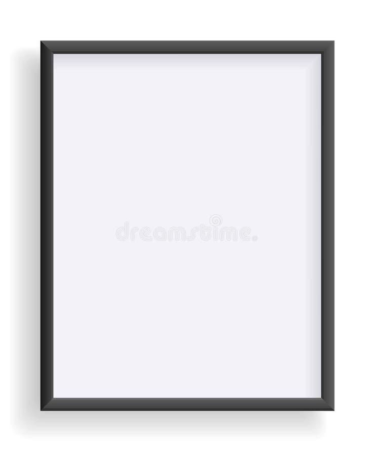 Photo Frame Isolated on White, Rectangular Frame Mockup. Empty Framing ...