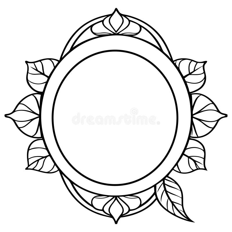 Photo Frame or Mirror Border Black and White Image for Illustration ...